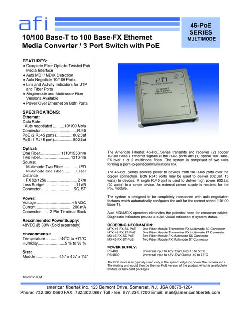 ComNet CNGE2FE4SMS Data Sheet | PDF