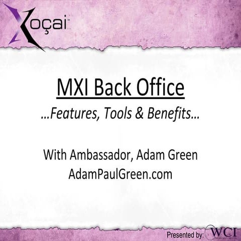Mxi back office slides back office | PPT