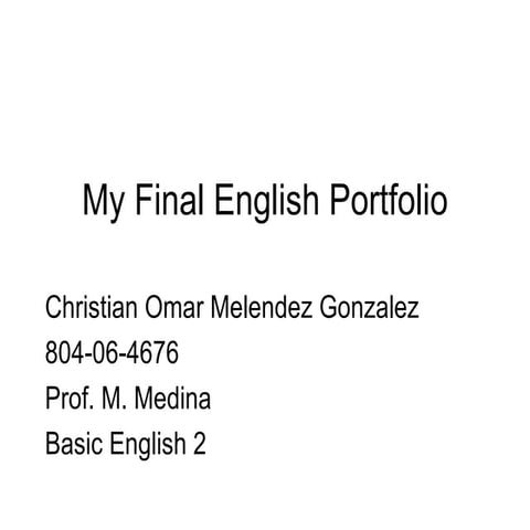 My Final English Portfolio | PPT