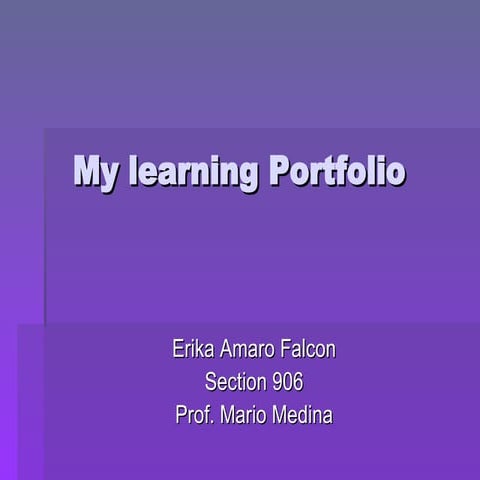 My learning Portfolio | PPT