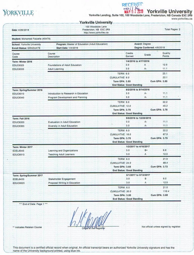 My master-of-education-official-transcript