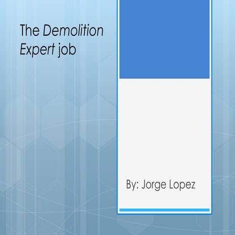 the demolition expert job | PPT