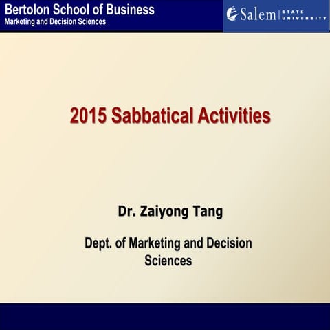 My 2015 sabbatical | PPT