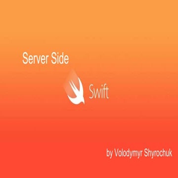 Server Side Swift Ppt