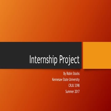 My amazing internship experience | PPTX