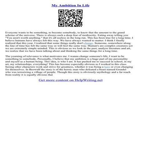 My Ambition Essay | PDF