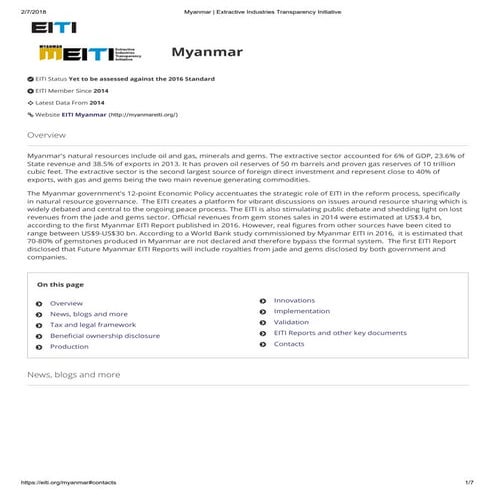 MYANMAR EXTRACTIVE INDUSTRIES TRANSPARENCY INITIATIVE | PDF