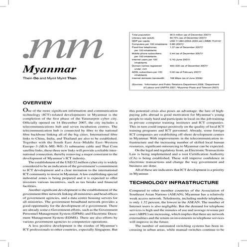 Myanmar ICT Overview | PDF