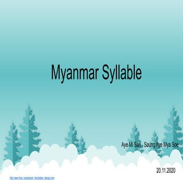 Myanmar Syllable Ppt