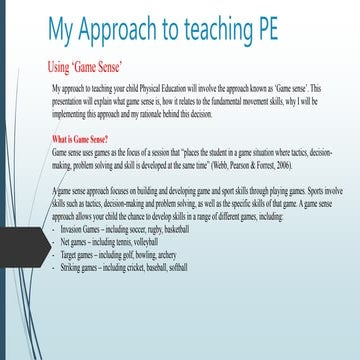 My approach to teaching PE | PPTX
