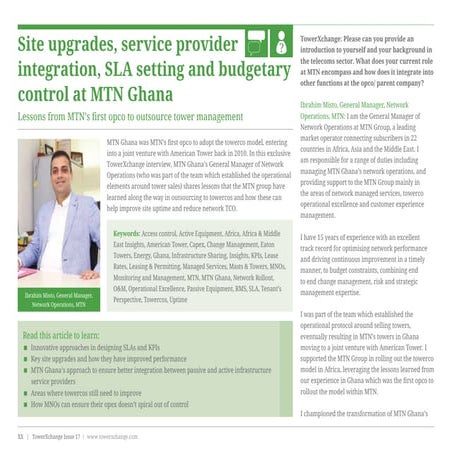 Lessons learned from tower management outsourcing | PDF
