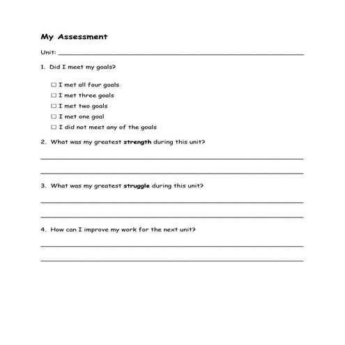 My assessment | DOC