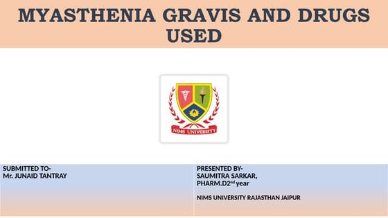 MYASTHENIA GRAVIS: etiology, pathophysiology, clinical manifestations ...