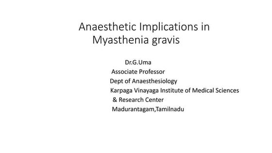 Myasthenia Gravis-1. Cology 1 anti cholinergicspptx | PPT
