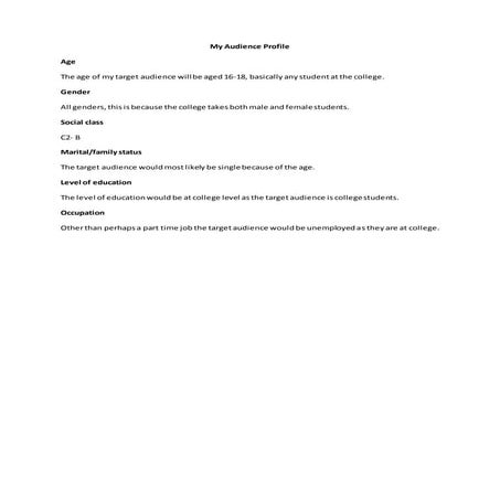 My audience profile | DOCX