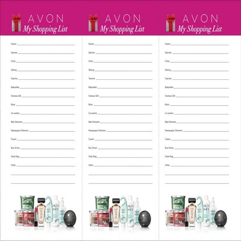 My Avon Christmas Shopping list | PDF