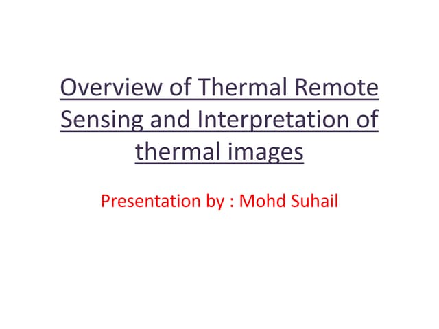 Thermal remote sensing and its applications | PDF