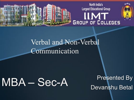 Verbal and nonverbal communication | PPT