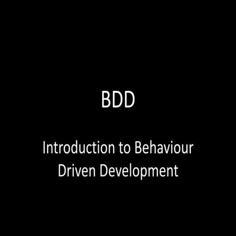 BDD introduction | PPT