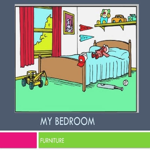 My bedroom furniture. Vocabulary for children | PPTX
