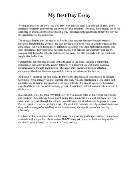 Essay My First Day In School | PDF