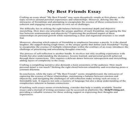 My Best Friends Essay | PDF