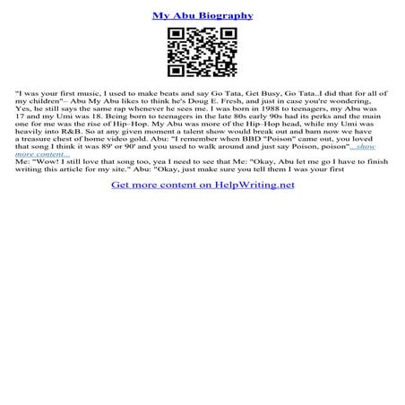 My Biography Essay | PDF