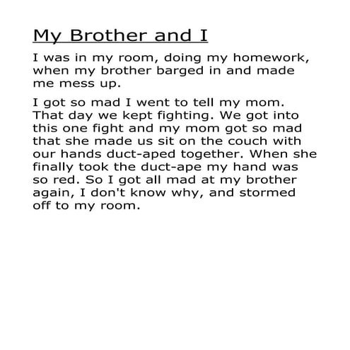 My Brother and I | PDF