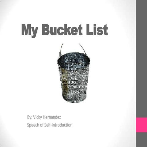 My bucket list presentation | PPTX