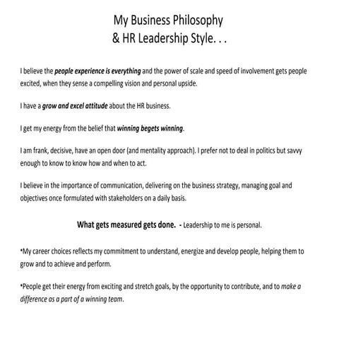 My Business Philosophy | PPT