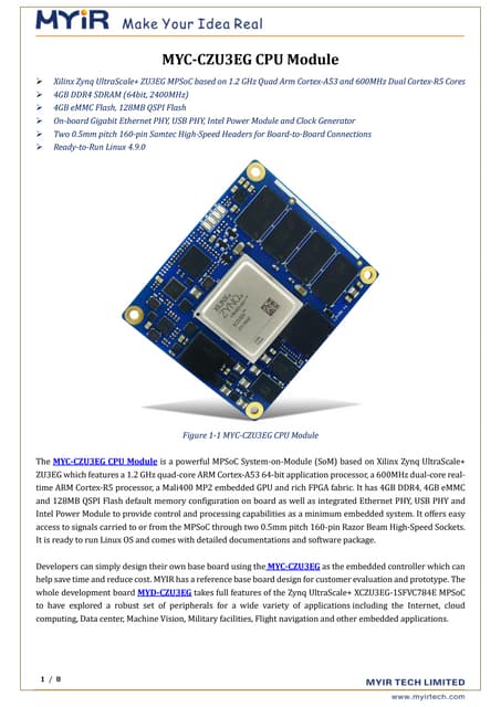 MYC-YF13X CPU Module - STM32MP135 based SoM | PDF