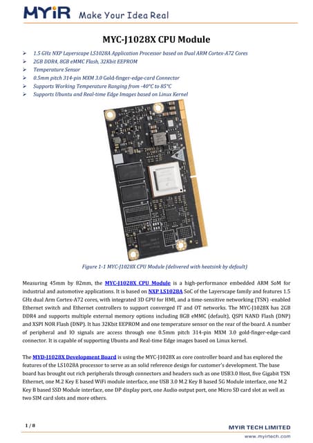 MYC-YF13X CPU Module - STM32MP135 based SoM | PDF