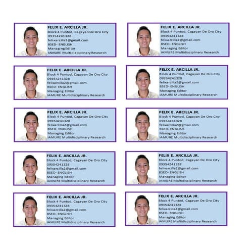 Calling card sample | PDF