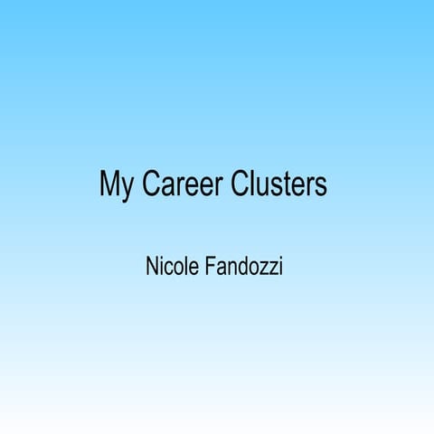 Career clusters | PPT