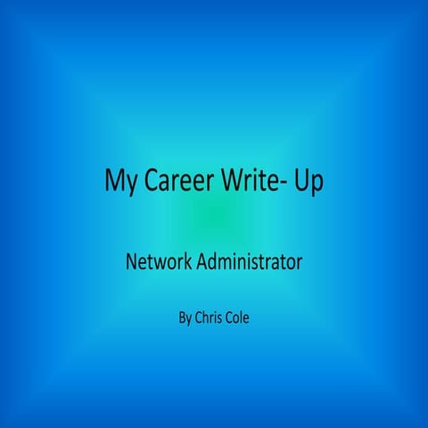 My Career Write Up | PPT