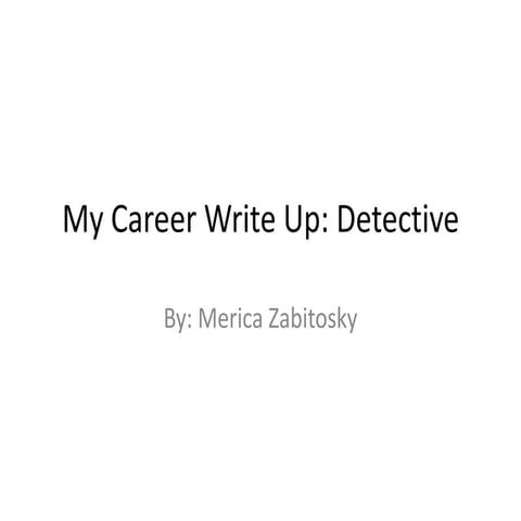 My Career Write Up | PPTX
