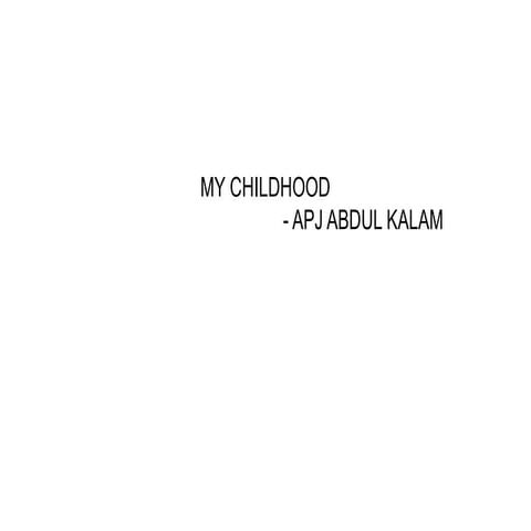 My Childhood-PPT -a lesson for grade nine | PPTX