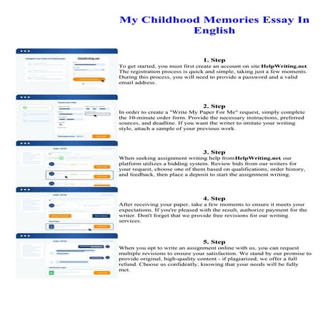 My Childhood Memories Essay In English | PDF