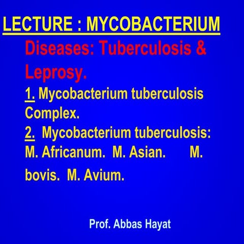 Mycobacteria | PPTX | Infectious Diseases | Diseases and Conditions