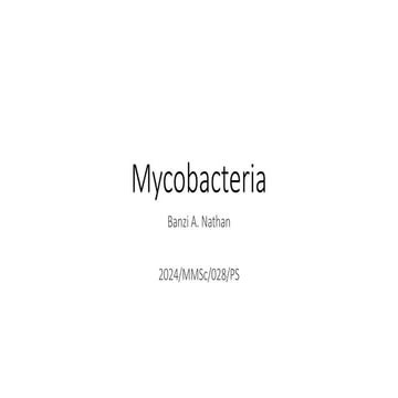 Mycobacterium tuberculosis(Microbiology) | PPTX
