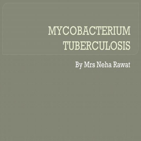 MYCOBACTERIUM TUBERCULOSIS Lab diagnosis | PPTX
