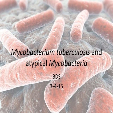 Mycobacterium tuberculosis and atypical mycobacteria | PPTX