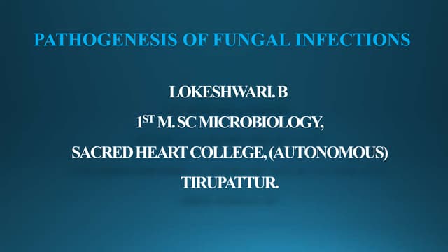 PATHOGENESIS OF FUNGI...PRIMARY & OPPRUNISTIC FUNGAL PATHOGENS | PPTX PATHOGENESIS OF FUNGI...PRIMARY & OPPRUNISTIC FUNGAL PATHOGENS | PPTX
