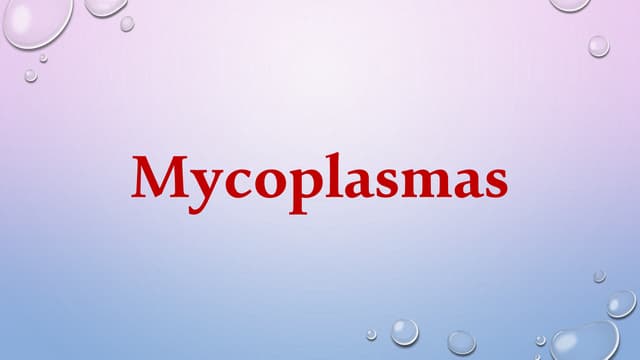 Mycoplasma | PPT