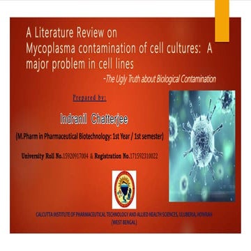 Mycoplasma contamination of cell cultures | PPTX