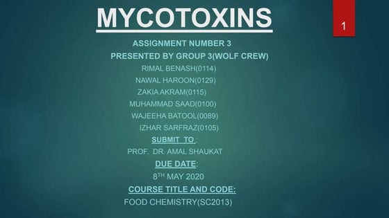 Ochratoxin: a foodborne mycotoxin by Jahnvi | PPT