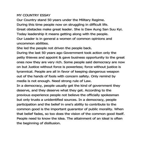 MY COUNTRY ESSAY-ငါတို.တိုင္း ျပည္ | PDF
