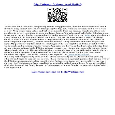 My Culture Essay | PDF