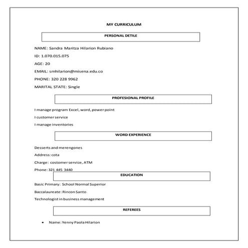 My curriculum | DOCX