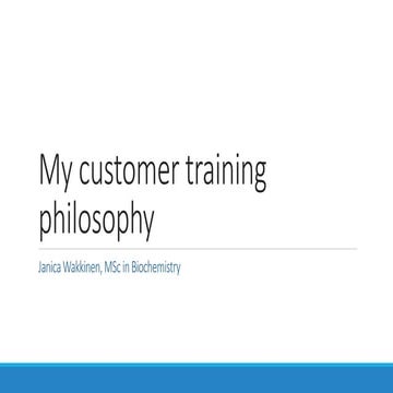 My customer training philosophy | PDF